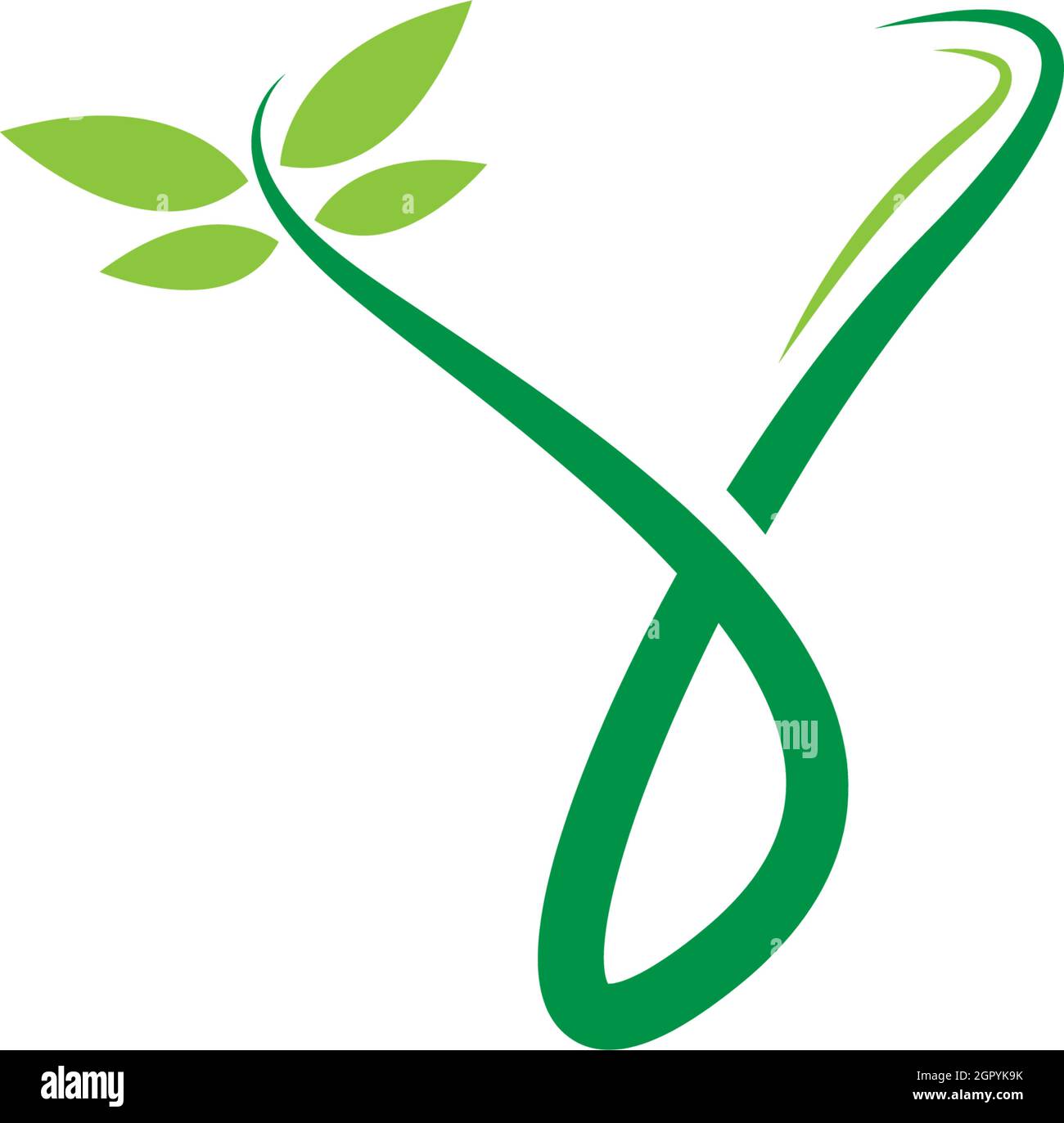 Vines template design, shrubs forming letter Y illustration Stock ...