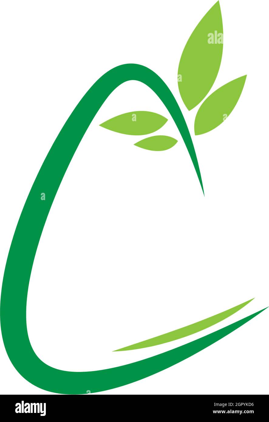 Vines template design, shrubs forming letter C illustration Stock ...