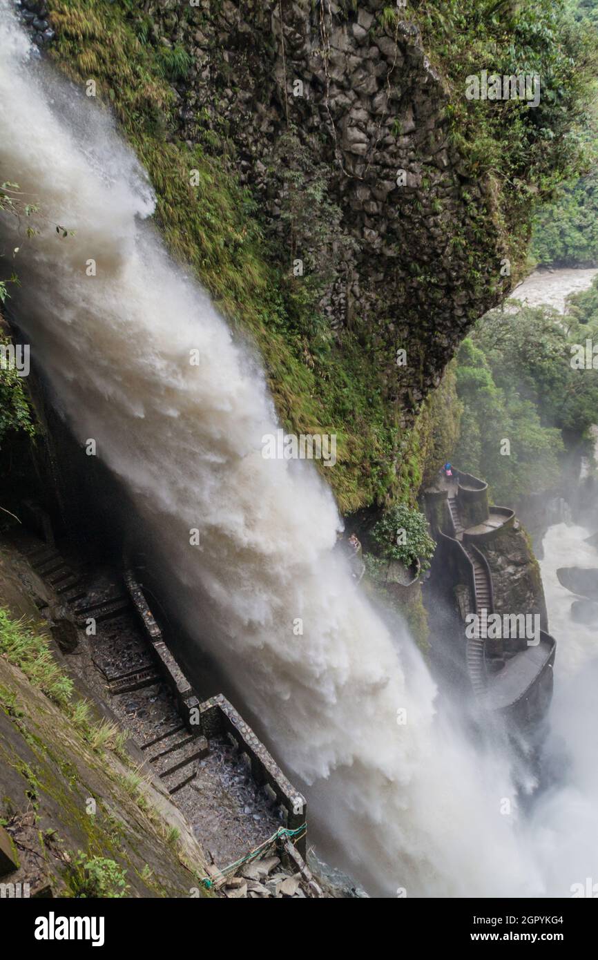 Pailon del Diablo (Devil's Cauldron) waterfall near Banos town, Ecuador ...