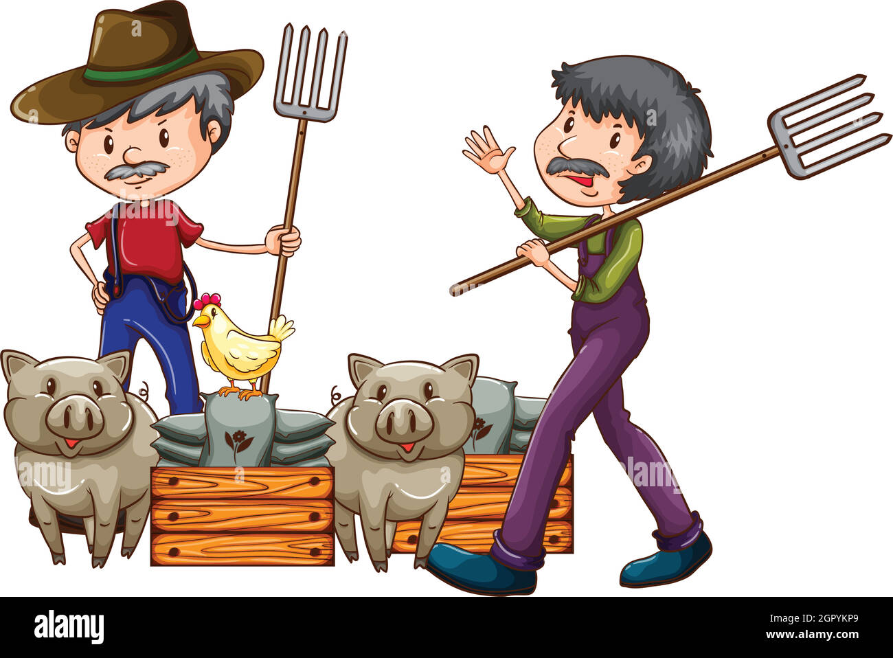 Garden forks drawing Stock Vector Images - Alamy