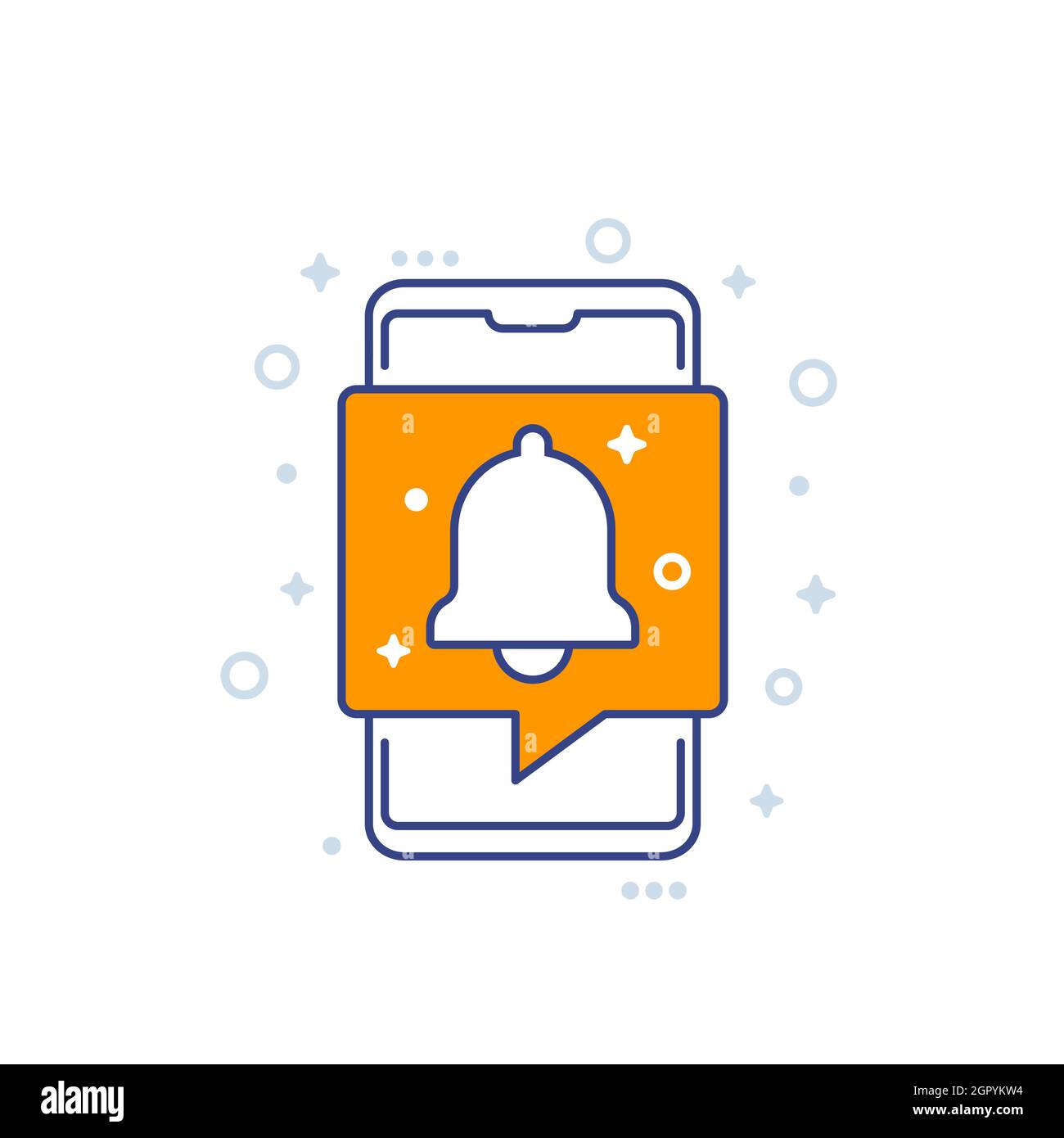 Phone outline notification bell icon Cut Out Stock Images & Pictures ...