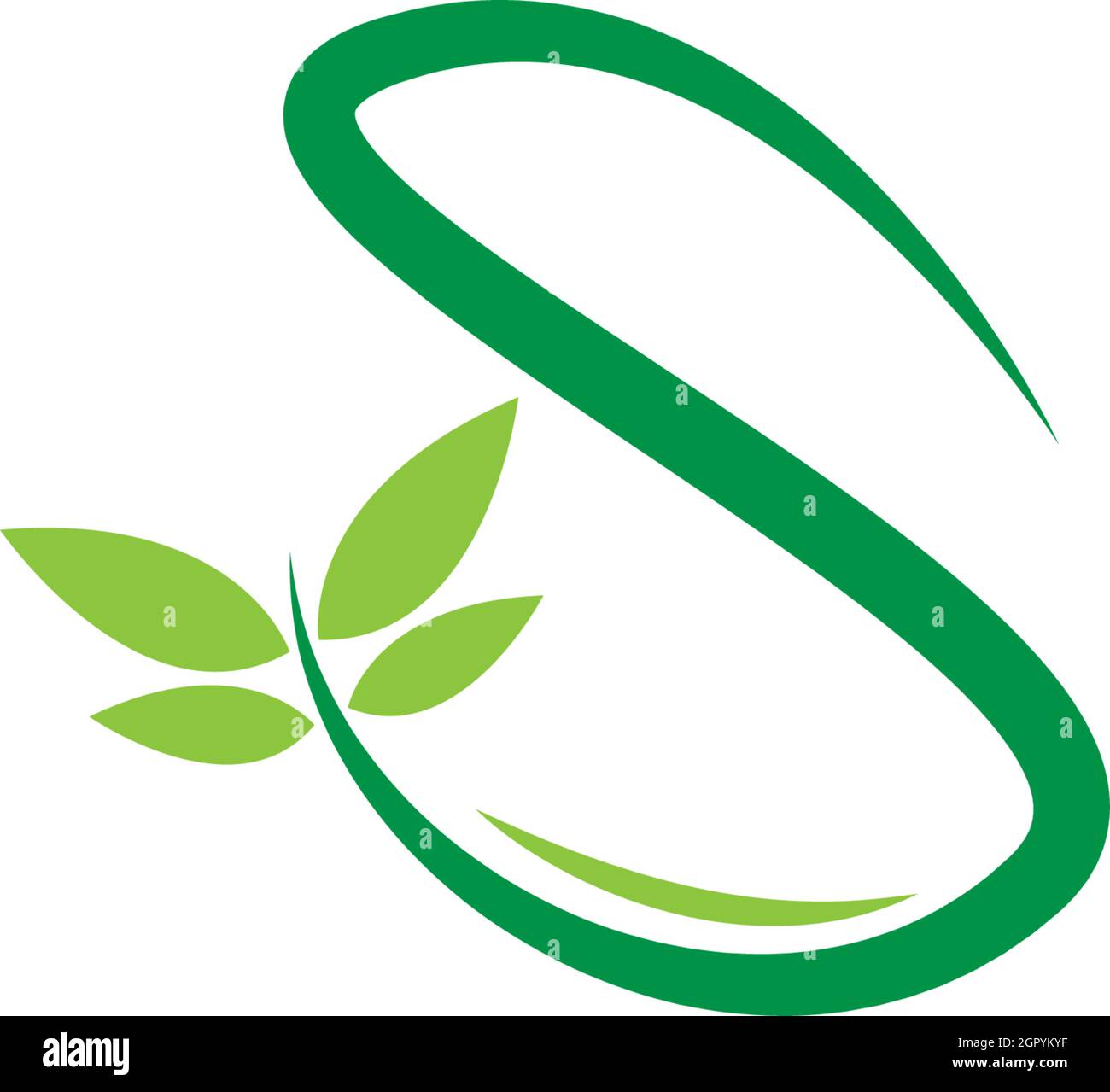 Vines template design, shrubs forming letter S illustration Stock ...