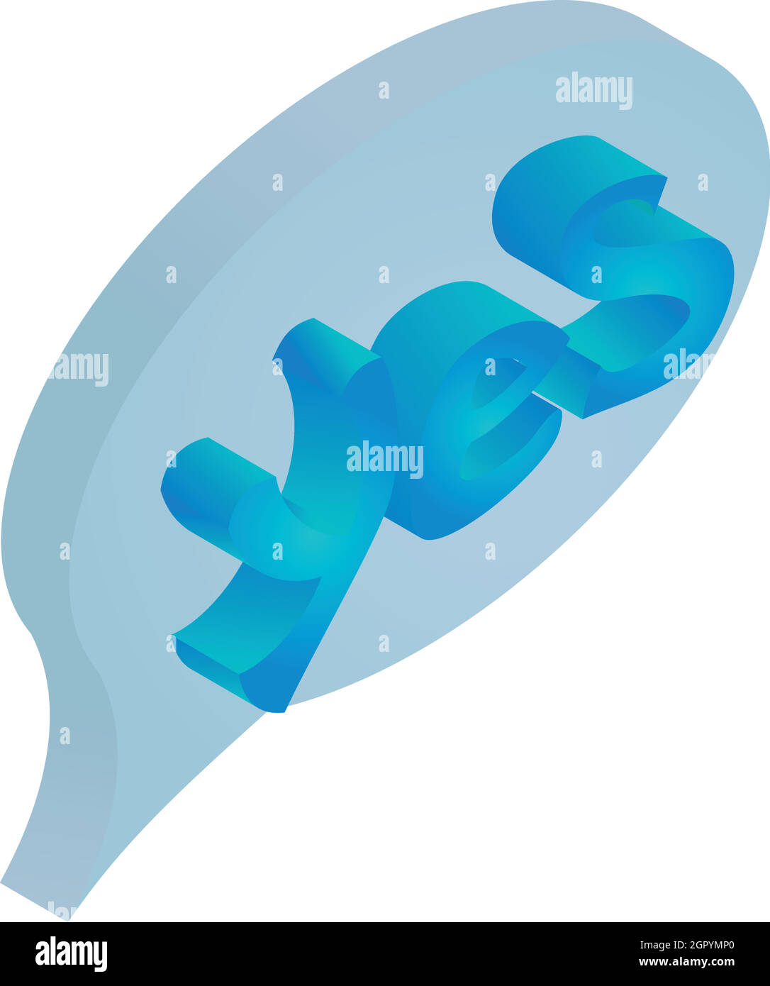 Yes sign in speech bubble icon, isometric 3d style Stock Vector Image ...