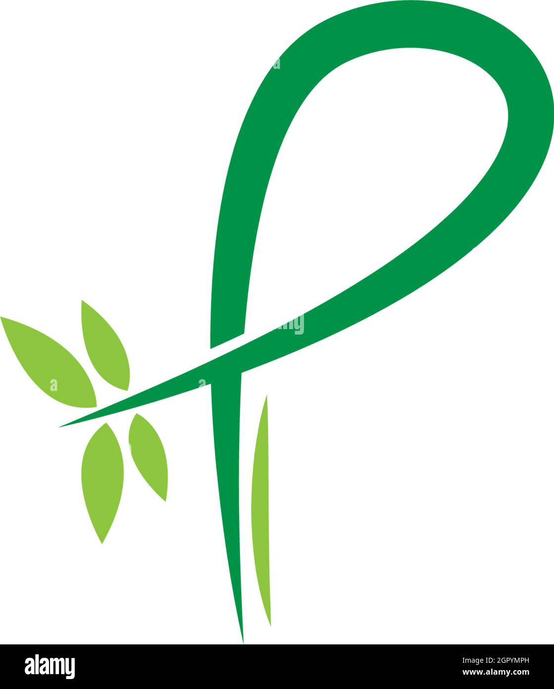 Vines template design, shrubs forming letter P illustration Stock ...