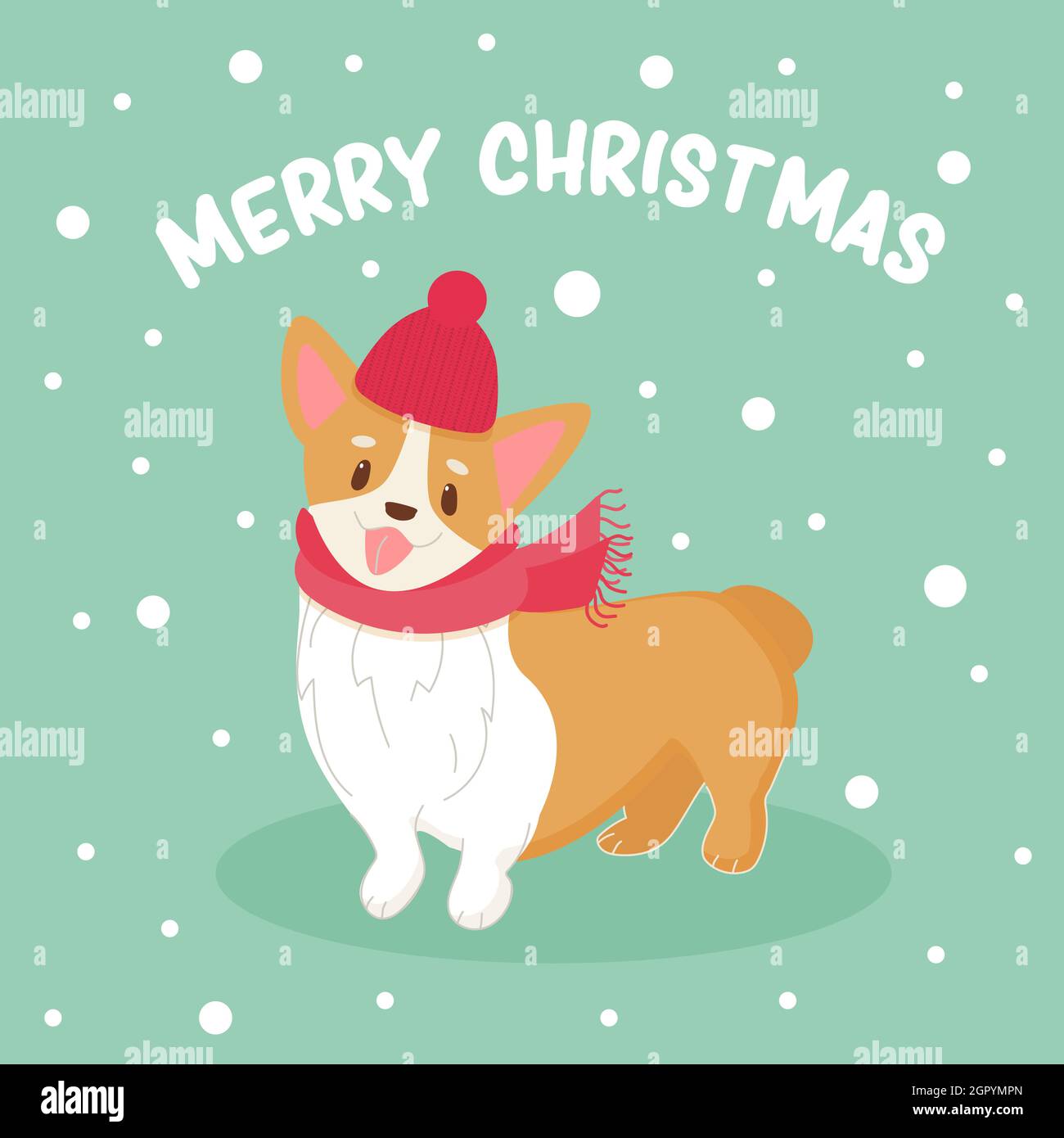 Festive puppy in santa Stock Vector Images - Alamy
