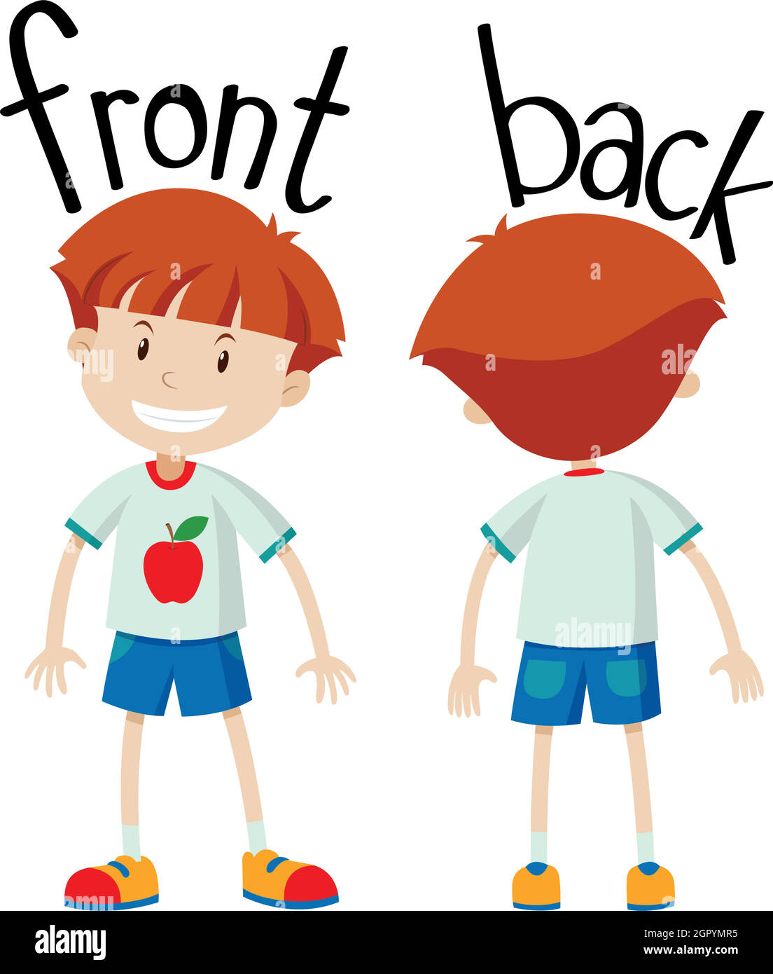 Little boy front and back Stock Vector Image & Art - Alamy
