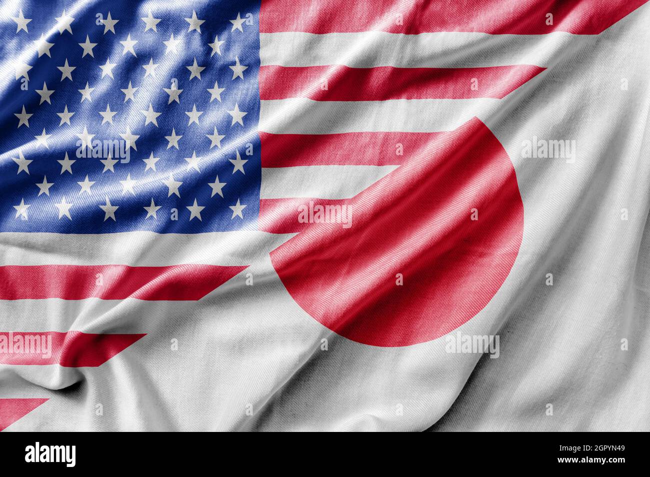 Mixed USA and Japan flag, three dimensional render Stock Photo - Alamy
