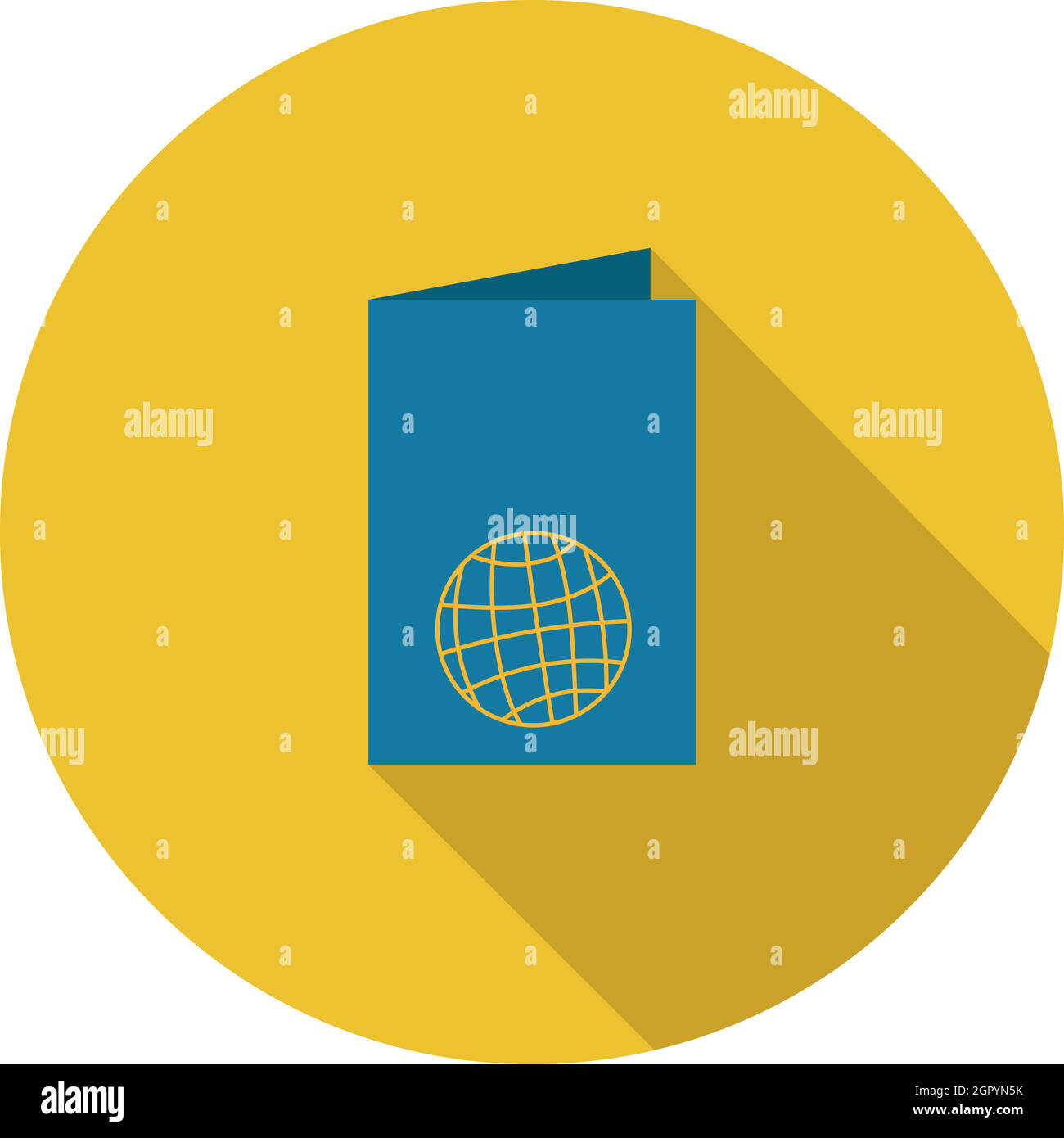 Blue passport icon in flat style Stock Vector Image & Art - Alamy