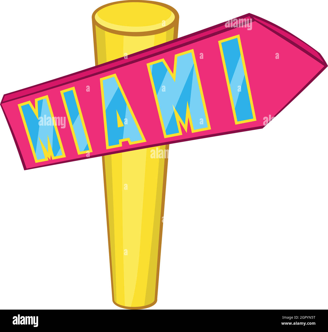 Signpost Miami icon, cartoon style Stock Vector Image & Art - Alamy