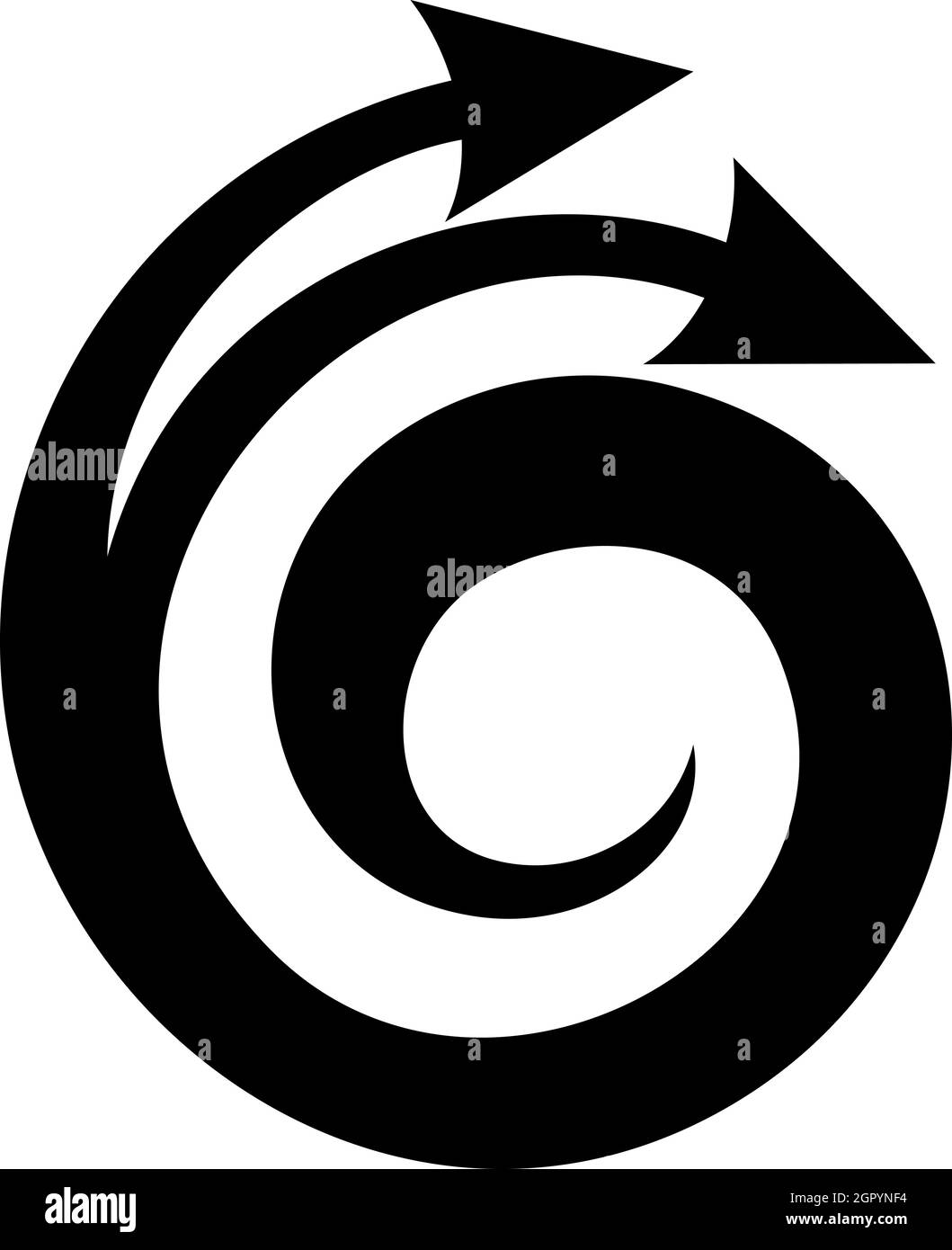 Spiral arrow, design element icon, simple style Stock Vector Image ...