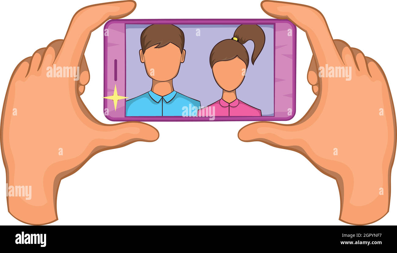 Hands on the phone Stock Vector Images - Alamy