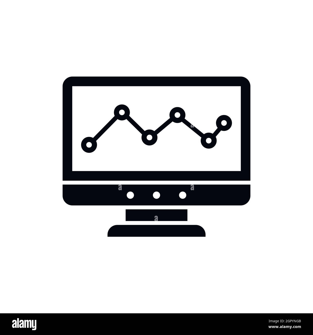 Graph in computer screen icon, simple style Stock Vector Image & Art ...