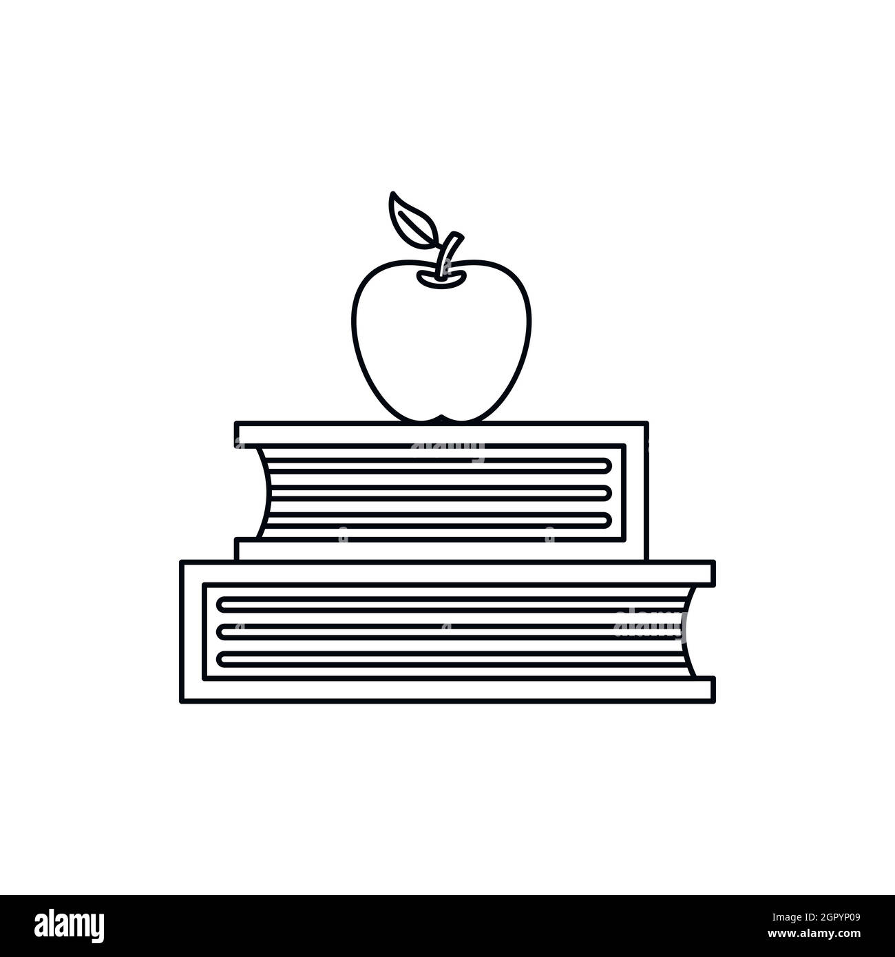 Books apple icon outline Stock Vector Images - Alamy