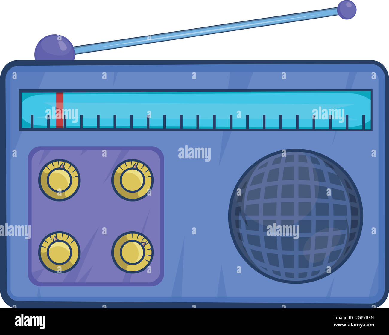 Retro radio receiver icon in cartoon style Stock Vector Image & Art - Alamy