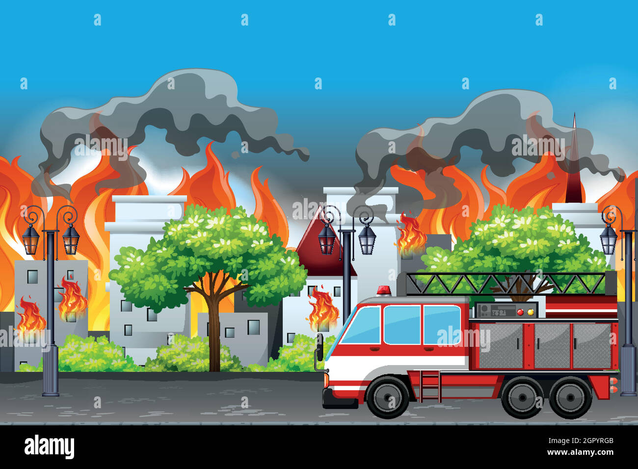 Ladder in road Stock Vector Images - Alamy