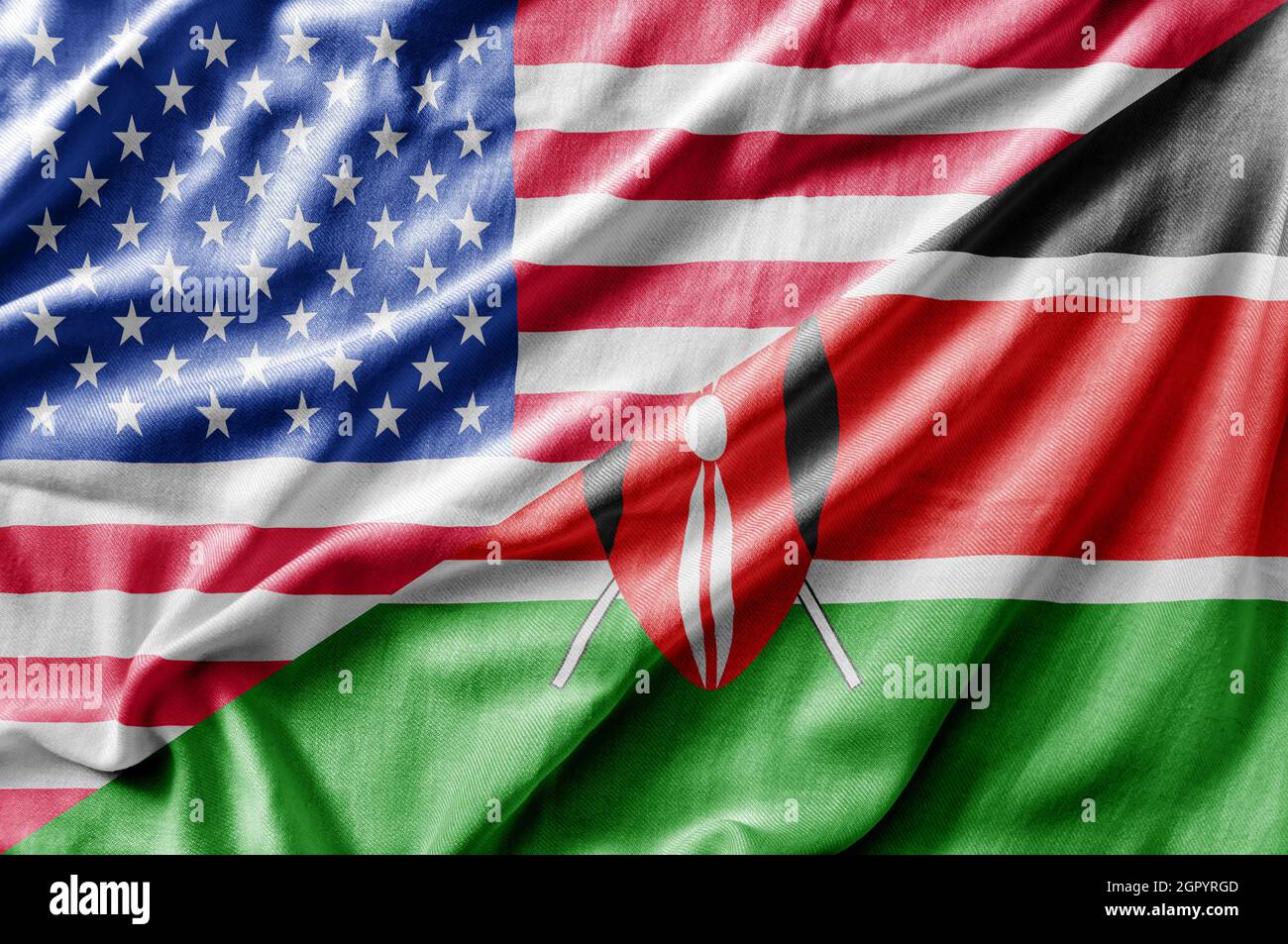 Kenya Flag With Usa Flag Combined