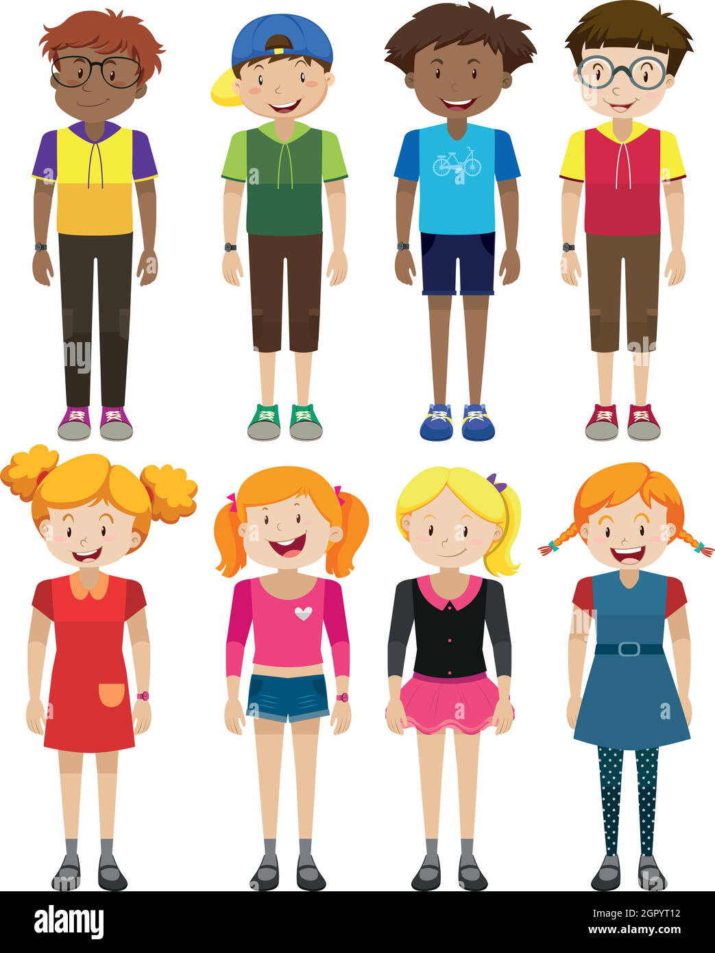 Children Waiting In Line Clipart