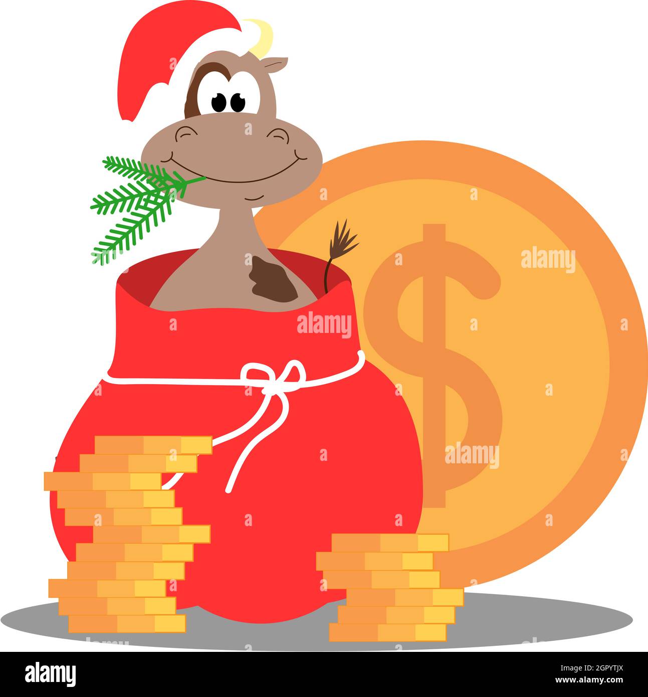 Bull in snow Stock Vector Images - Alamy