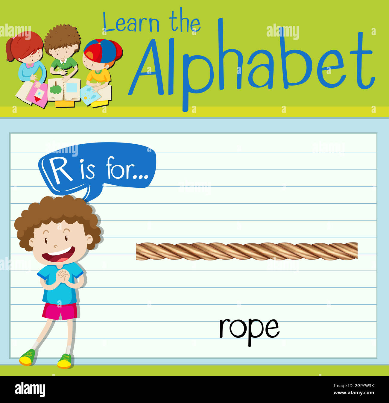 Flashcard letter R is for rope Stock Vector Image & Art - Alamy