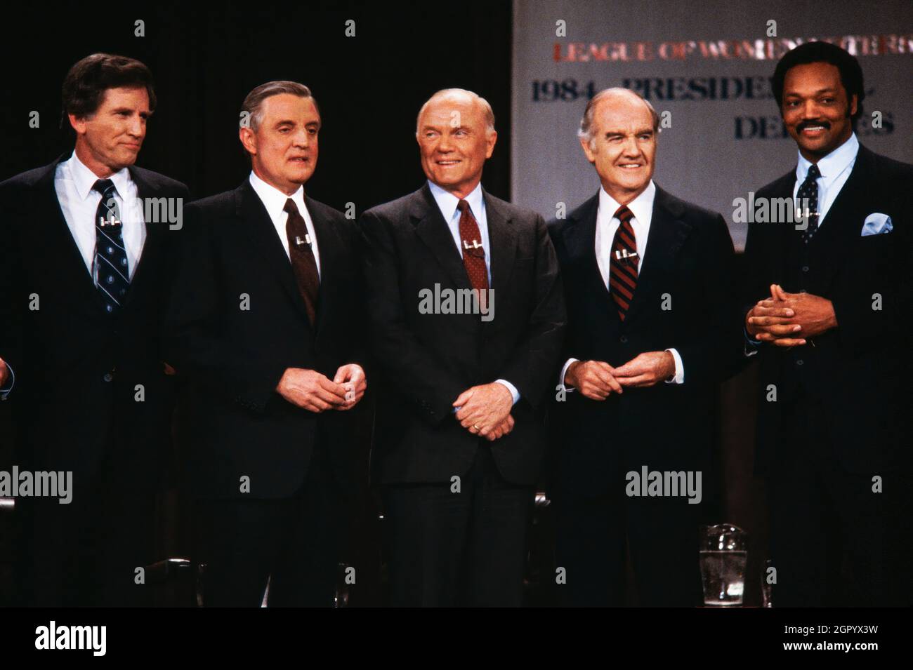 1984 Democratic Presidential Debate. Left to Right: Gary Hart, Walter ...