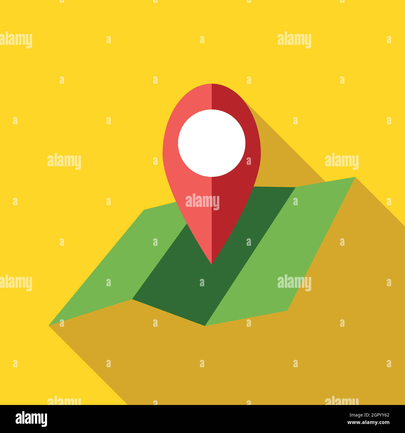 Map with pin pointer icon, flat style Stock Vector Image & Art - Alamy