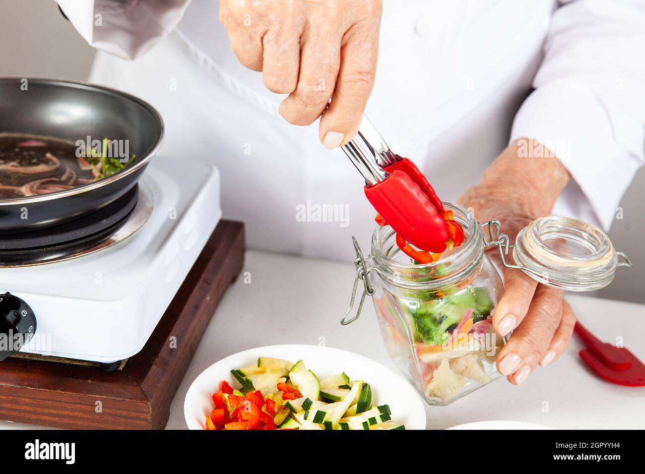 Close-up of the process of preparation of homemade pickles Stock Photo ...