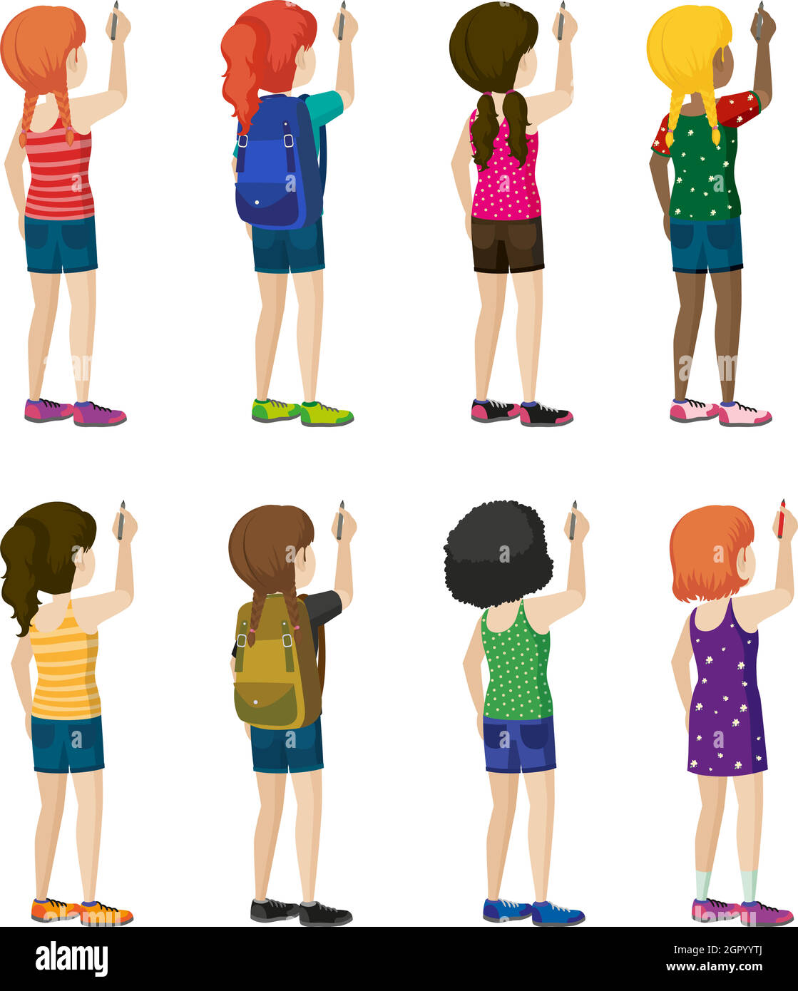 Faceless kids with fashionable attires Stock Vector Image & Art - Alamy
