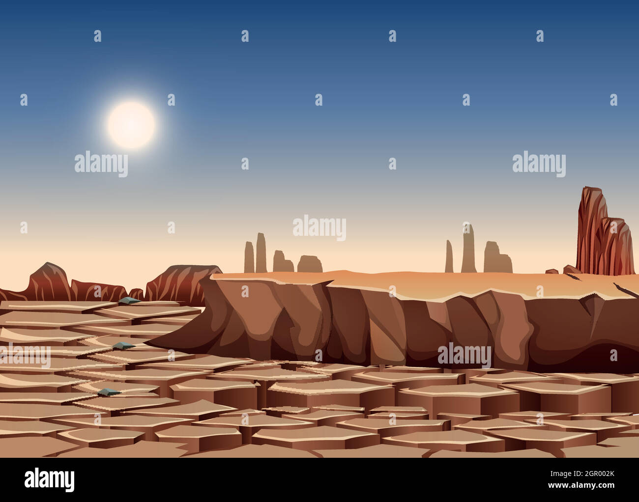 Hot and dry landscape Stock Vector Image & Art - Alamy