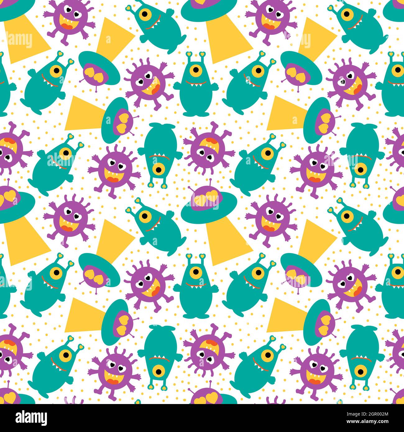 Funny aliens with a flying saucer on a white seamless background Stock ...