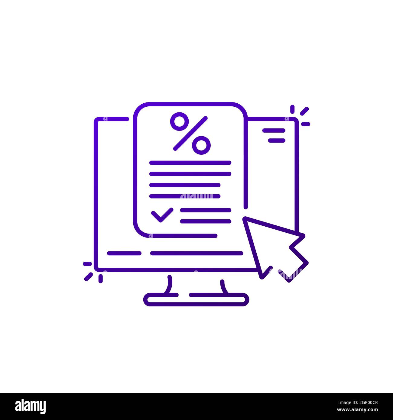 Loan percent icon outline Cut Out Stock Images & Pictures - Alamy