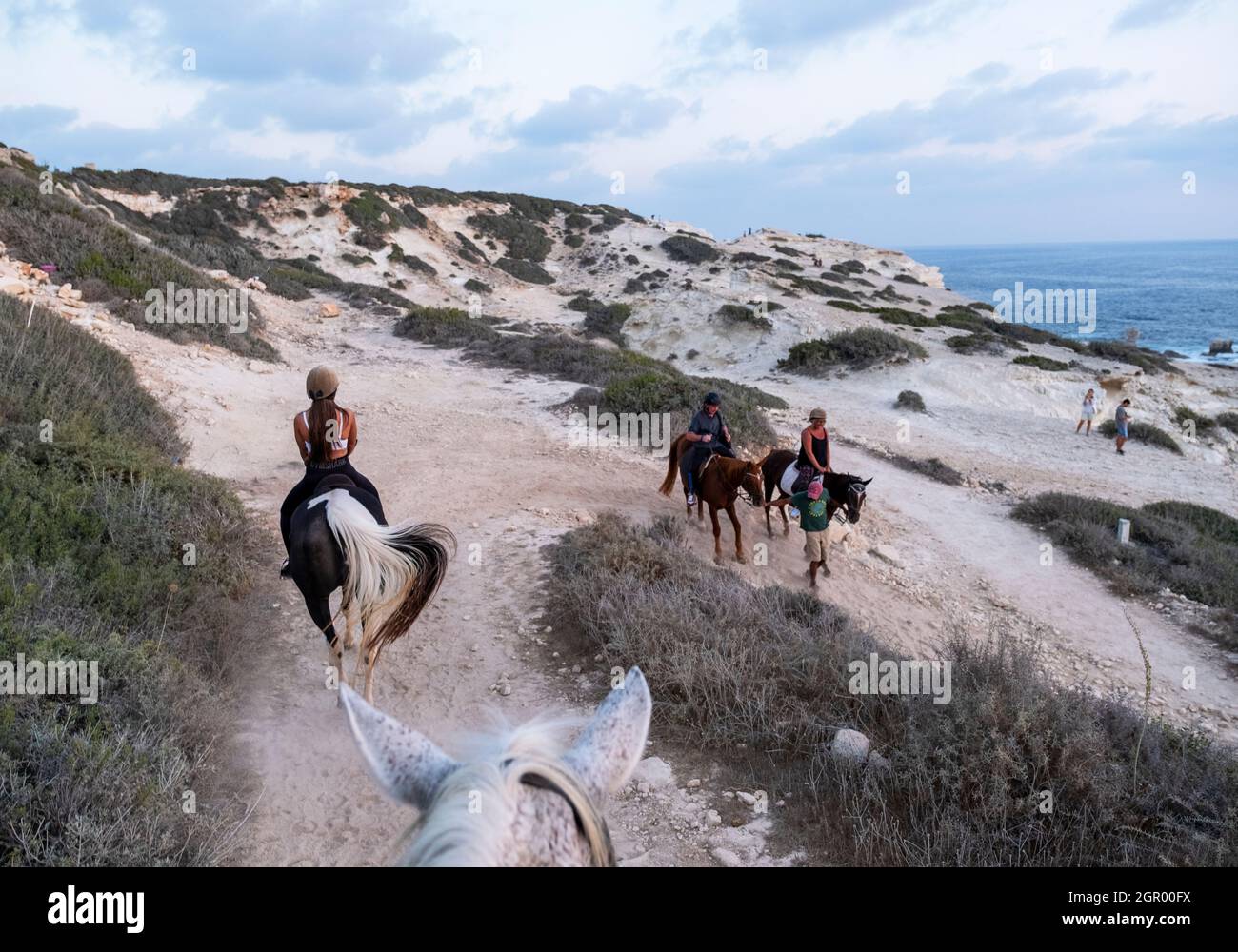 Georges Ranch horse riding sunset trek, Peyia, Paphos, Cyprus Stock ...