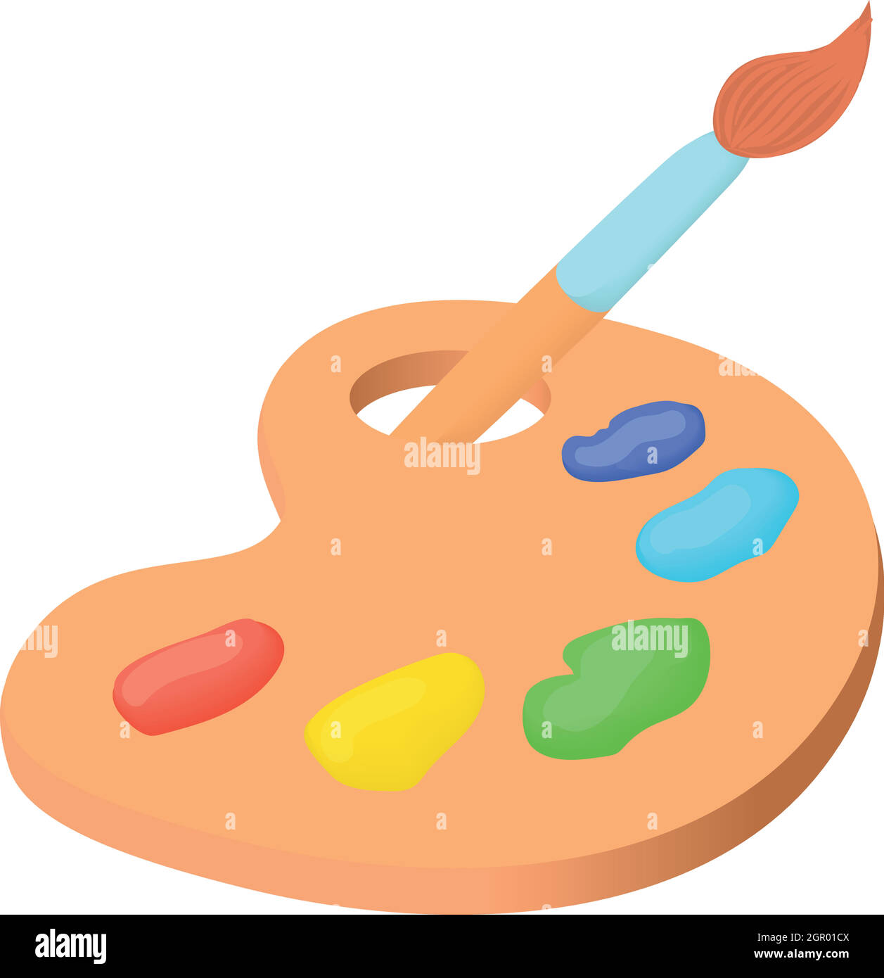 Watercolor and brush icon, cartoon style Stock Vector Image & Art - Alamy