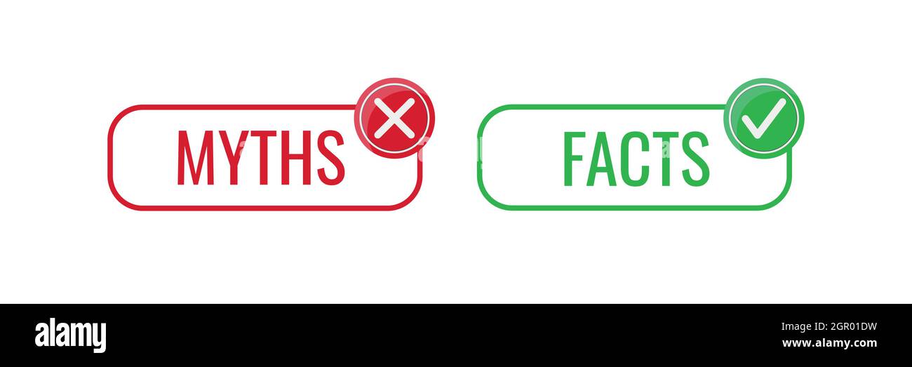 Fact and myth icon vector set isolated on white background Stock Vector ...