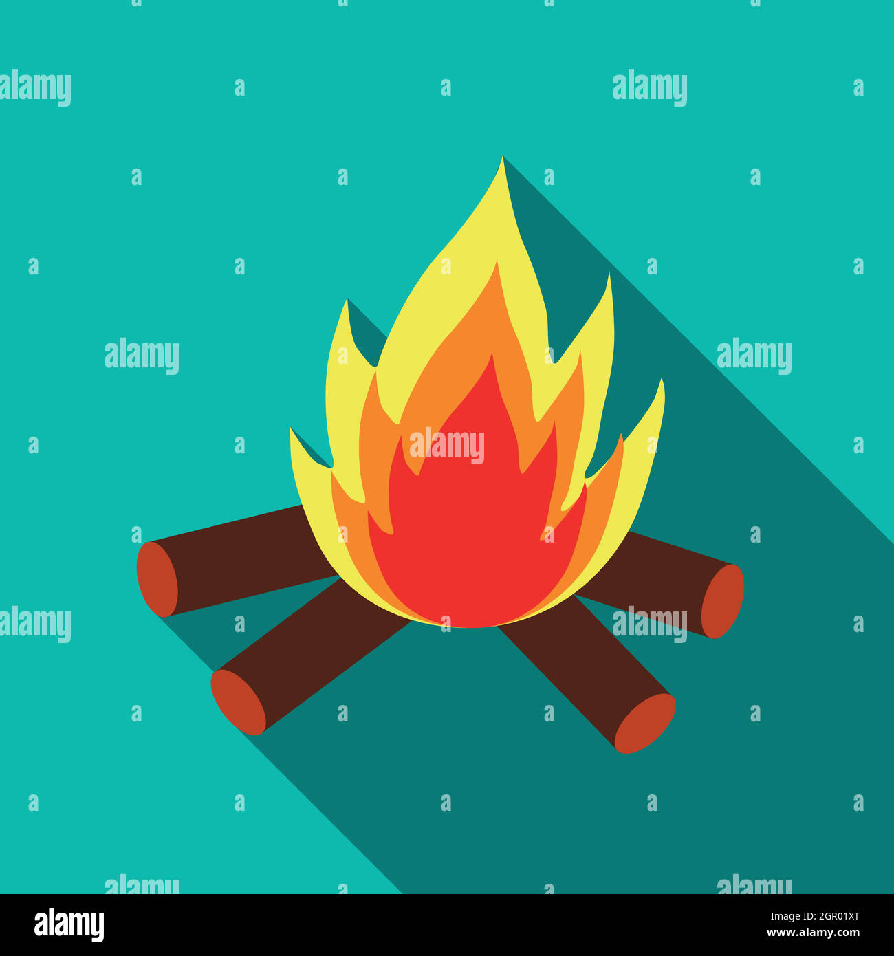 Night campfire in nature Stock Vector Images - Alamy
