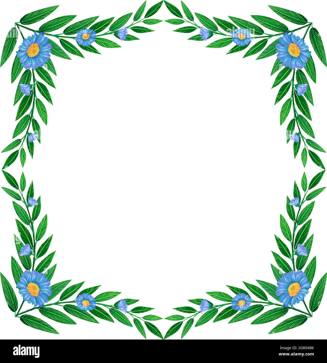 White frame flowers Stock Vector Images - Alamy