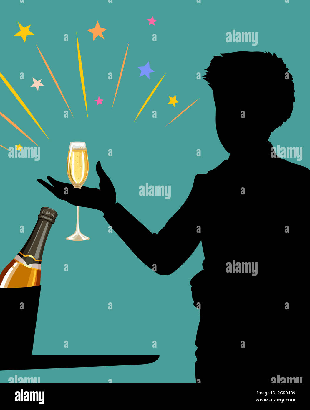 Champagne in hand Stock Vector Images - Alamy