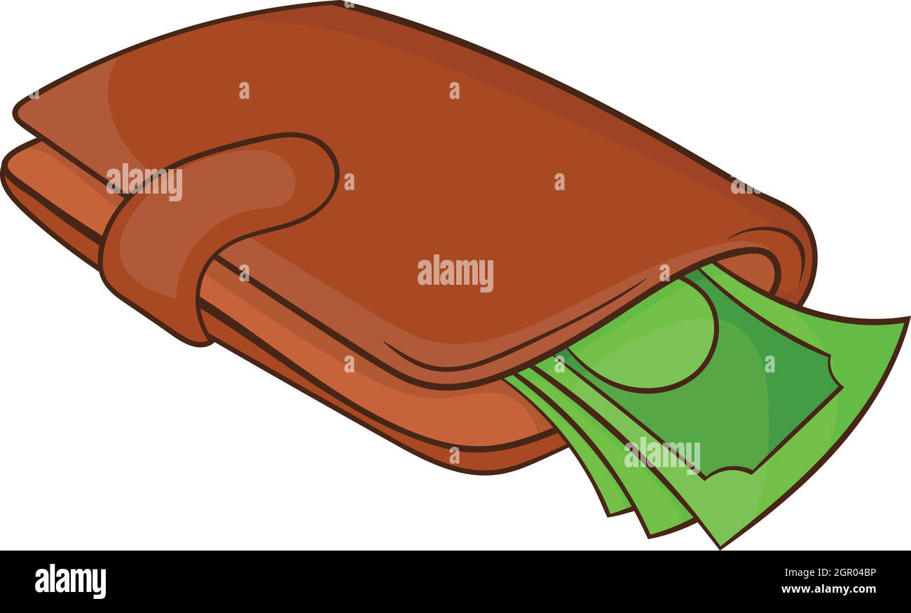 Purse with money icon, cartoon style Stock Vector Image & Art - Alamy