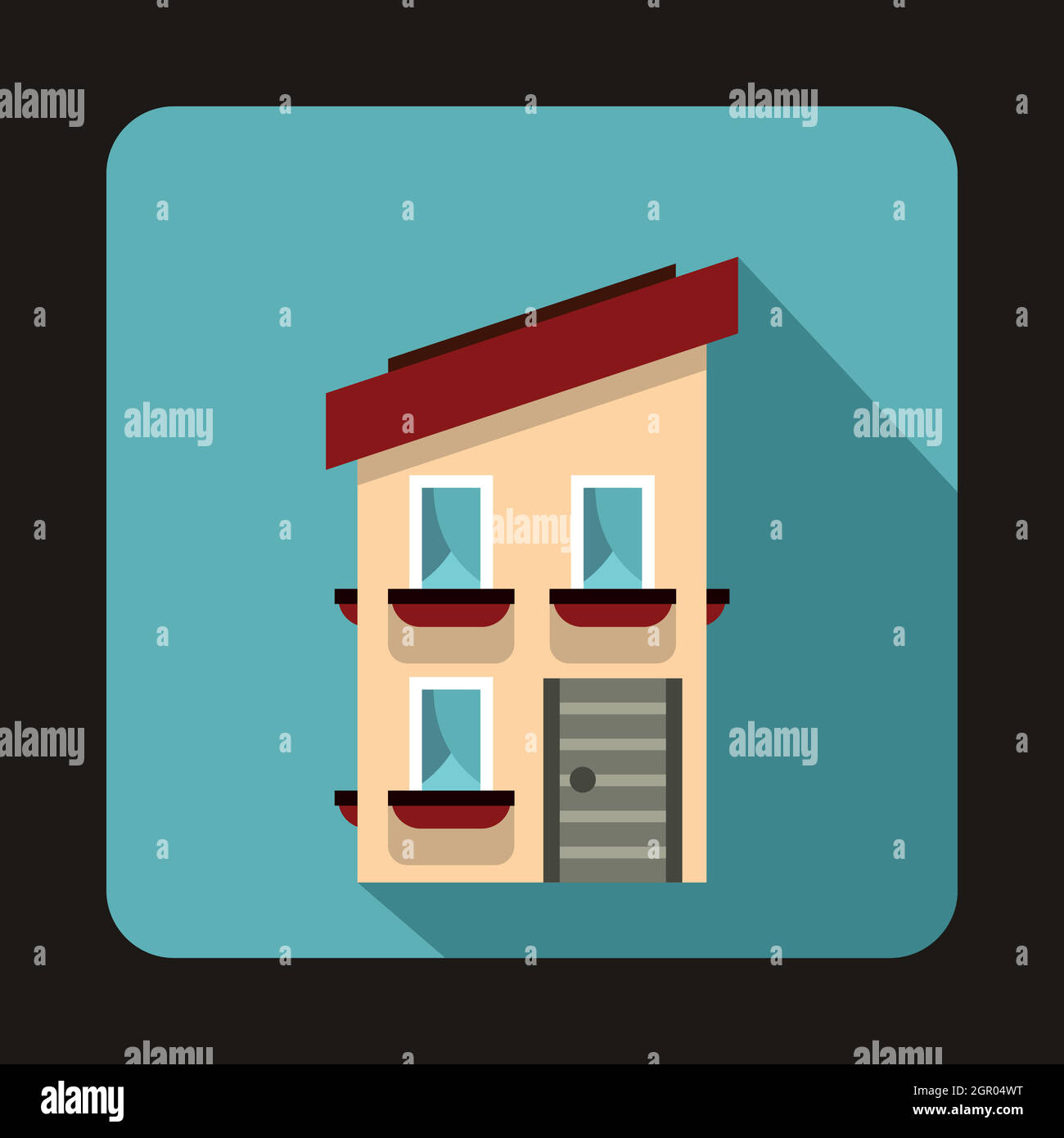 Two storey house with a sloping roof icon Stock Vector Image & Art - Alamy