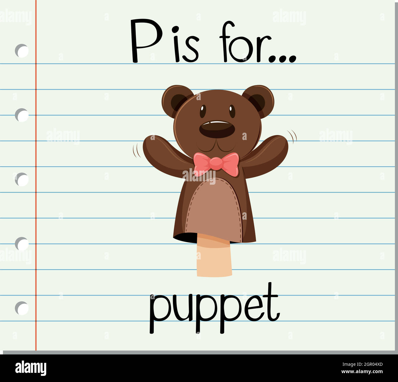 Flashcard letter P is for puppet Stock Vector Image & Art - Alamy
