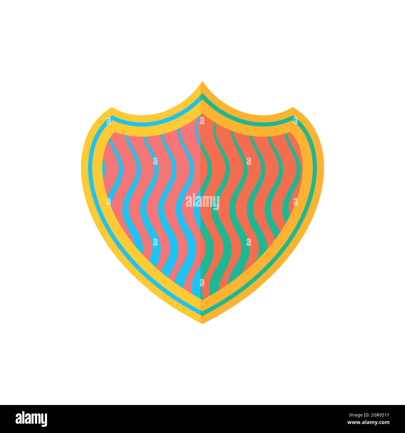 Striped shield icon, flat style Stock Vector Image & Art - Alamy