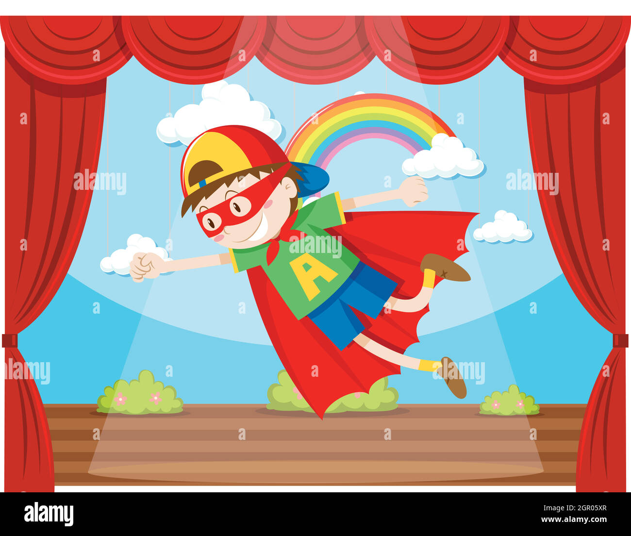 Boy in costume on stage Stock Vector Image & Art - Alamy