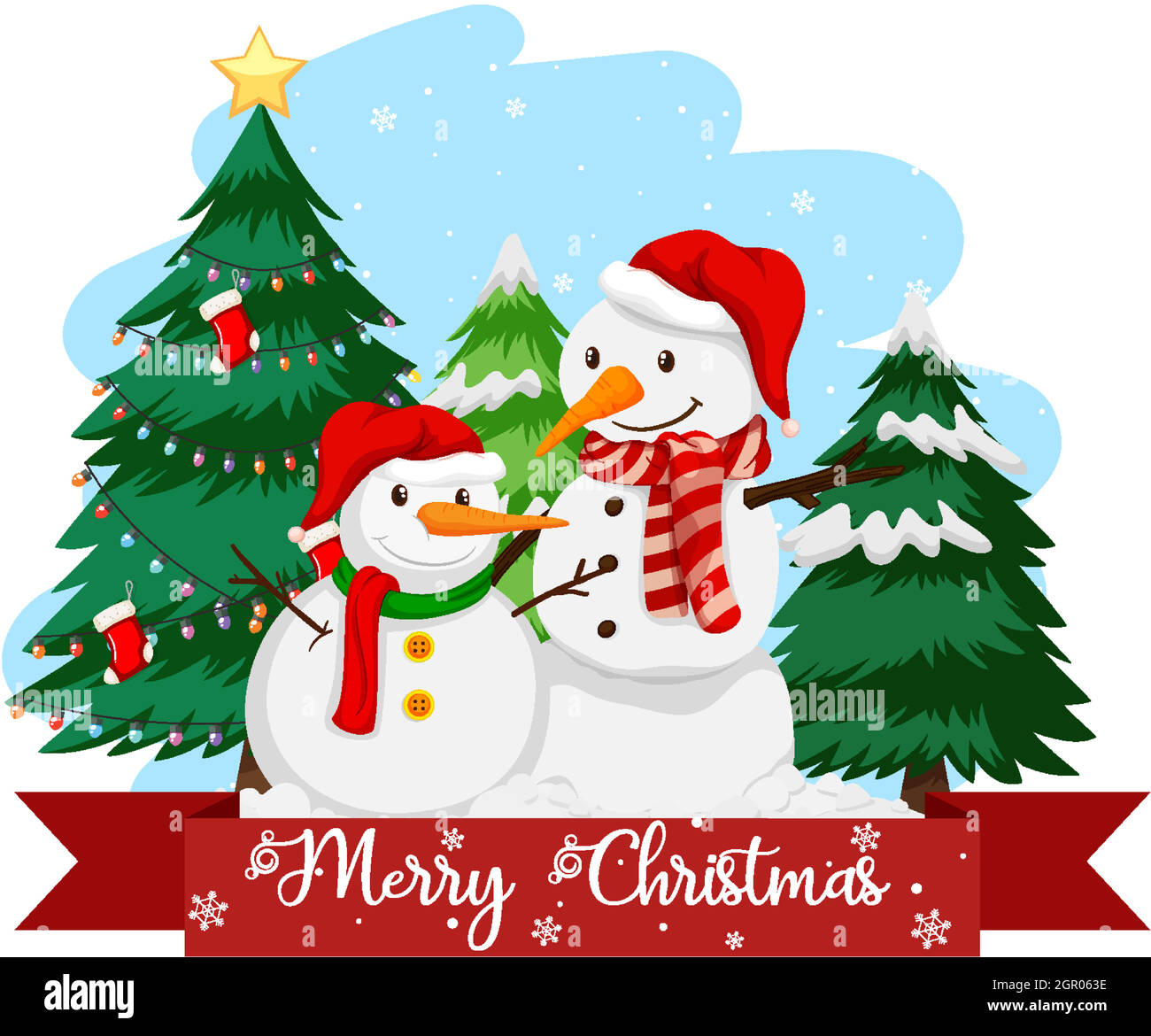 Merry christmas snowman character Stock Vector Images - Alamy