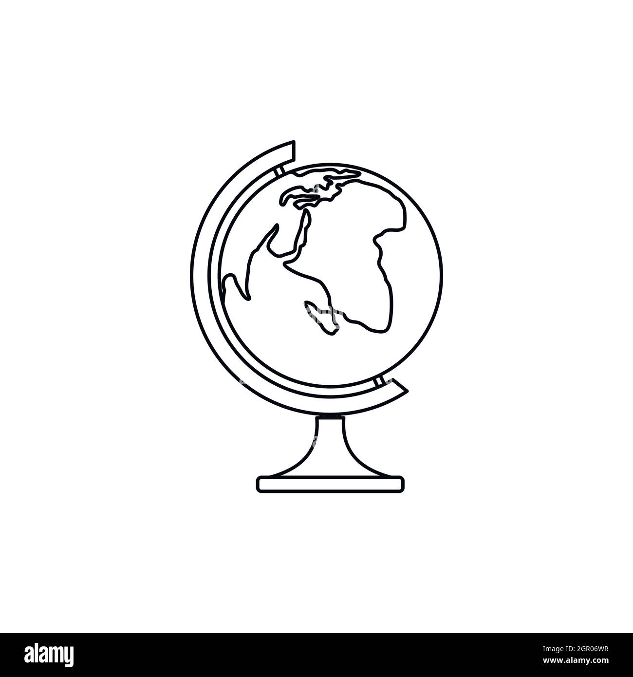 Globe learning icon outline hi-res stock photography and images - Alamy