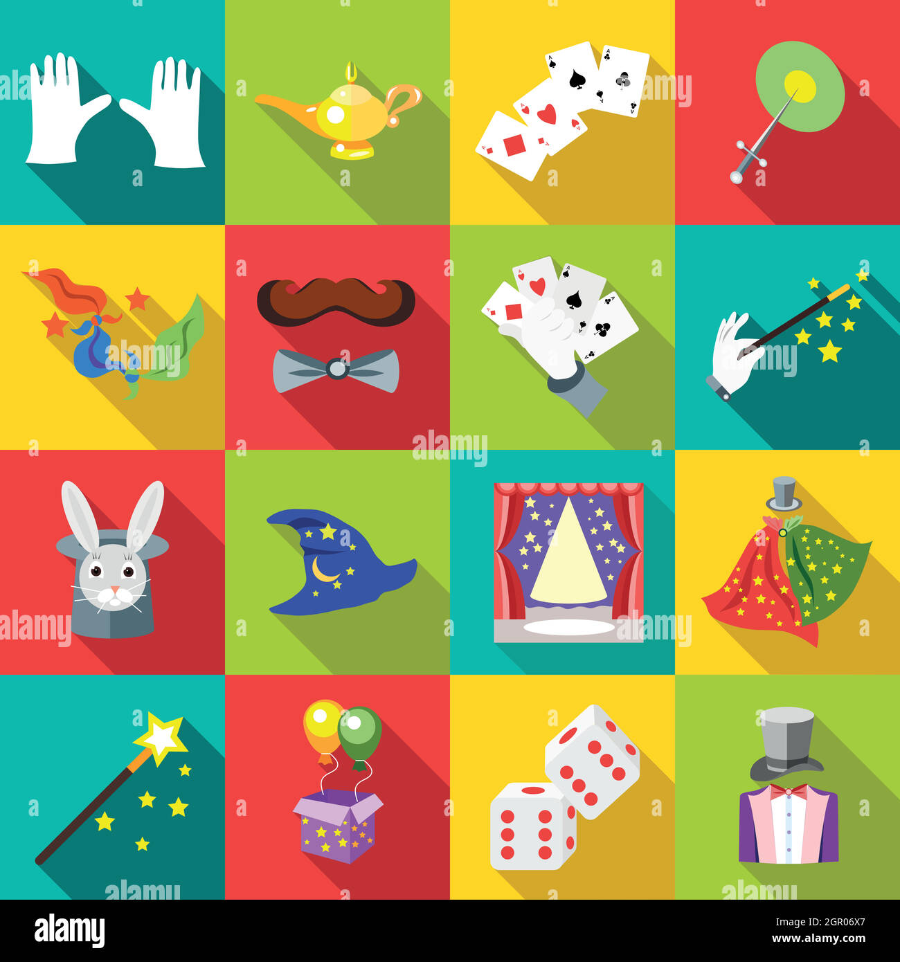 Magic icons set in flat style Stock Vector Image & Art - Alamy