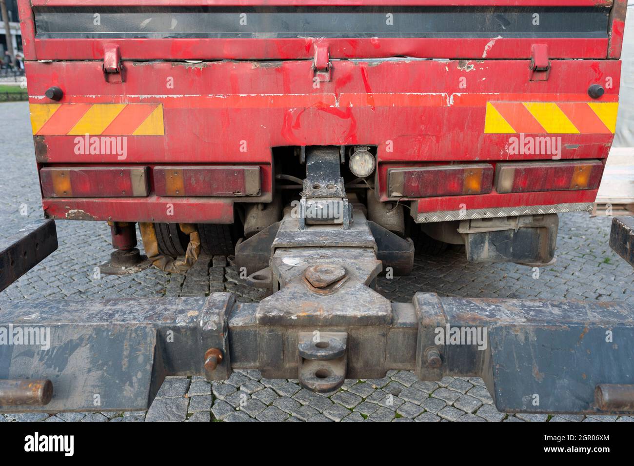 Old vehicle, scrap vehicle, worn tire, backhoe loader Stock Photo - Alamy
