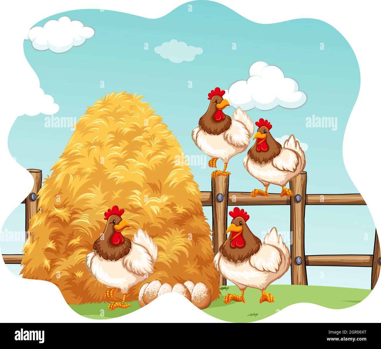 Chickens farm Stock Vector Images - Alamy