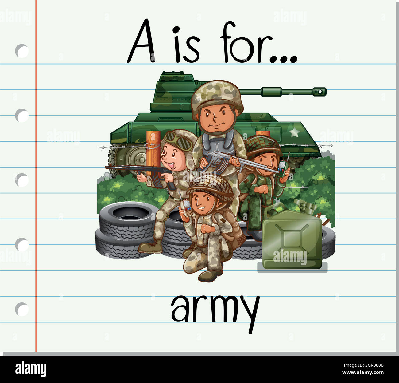 Flashcard letter A is for army Stock Vector Image & Art - Alamy