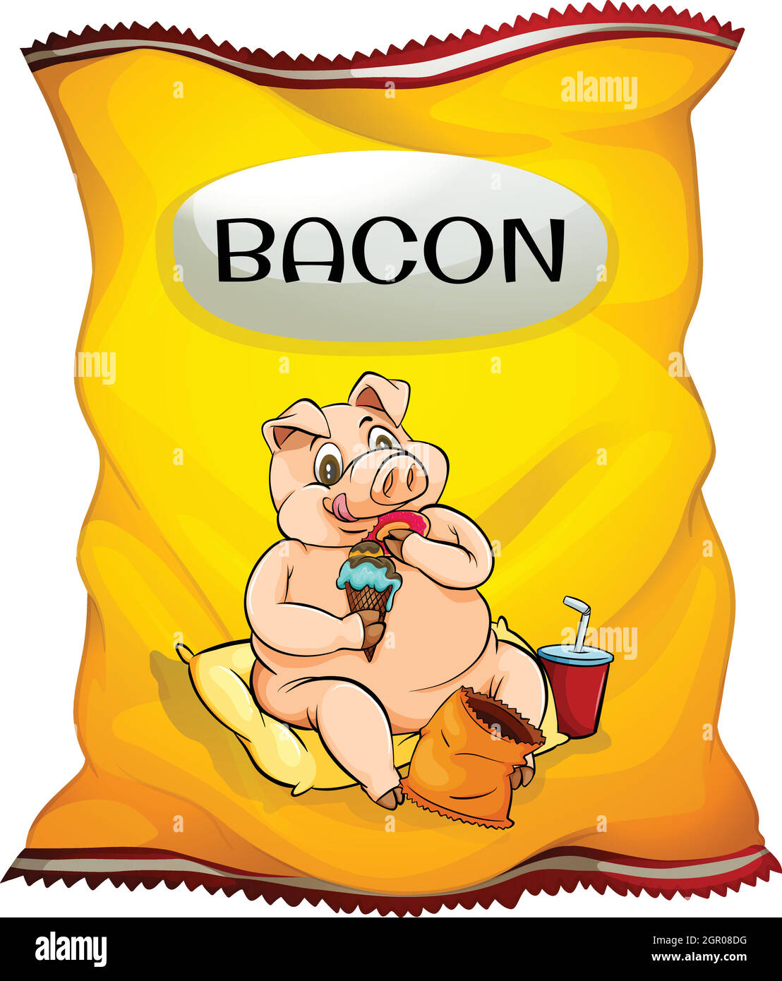 Bag of bacon chips Stock Vector Image & Art - Alamy