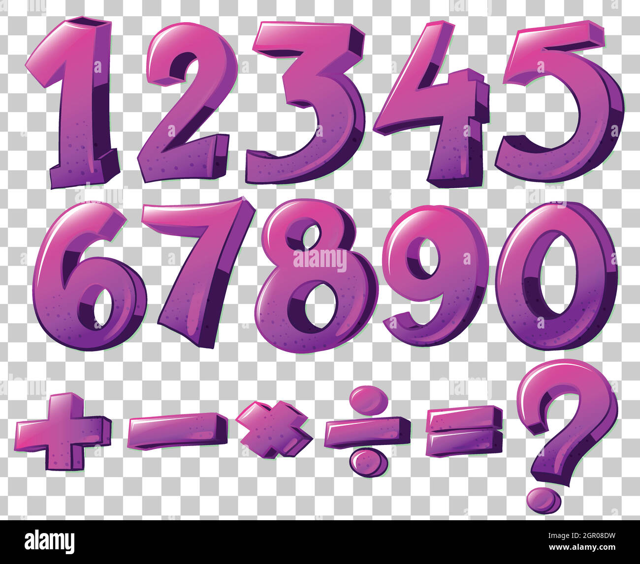Numbers in pink color Stock Vector Image & Art - Alamy