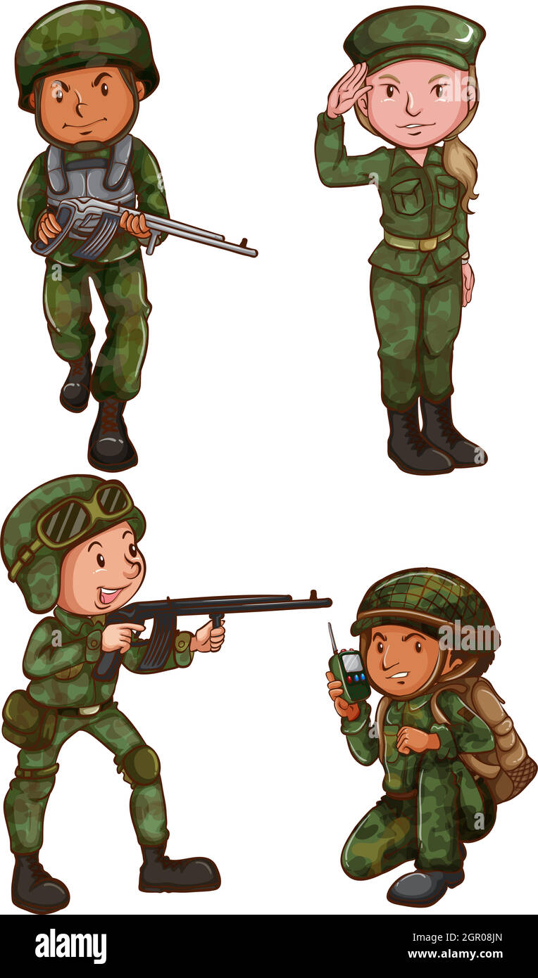 Simple sketches of a soldier Stock Vector Image & Art - Alamy